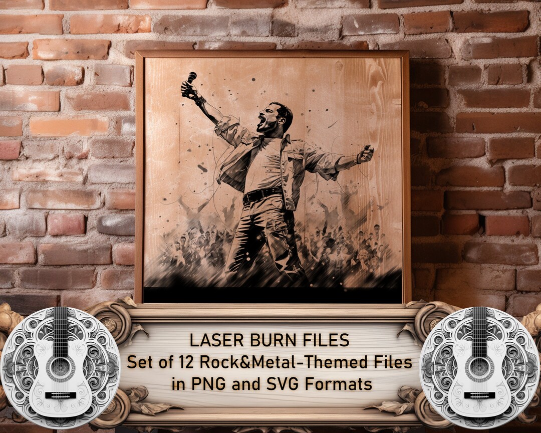 12 Rock & Metal Themed Images | Laser Ready | Atomstack | Xtool ...