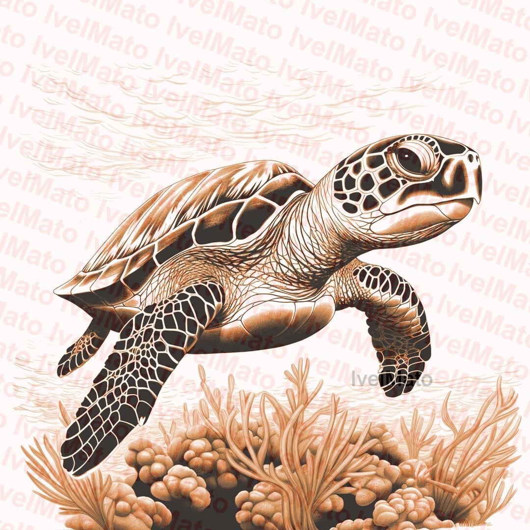 Turtle on Reef Laser Burn PNG | Digital Vector Design | Xtool ...