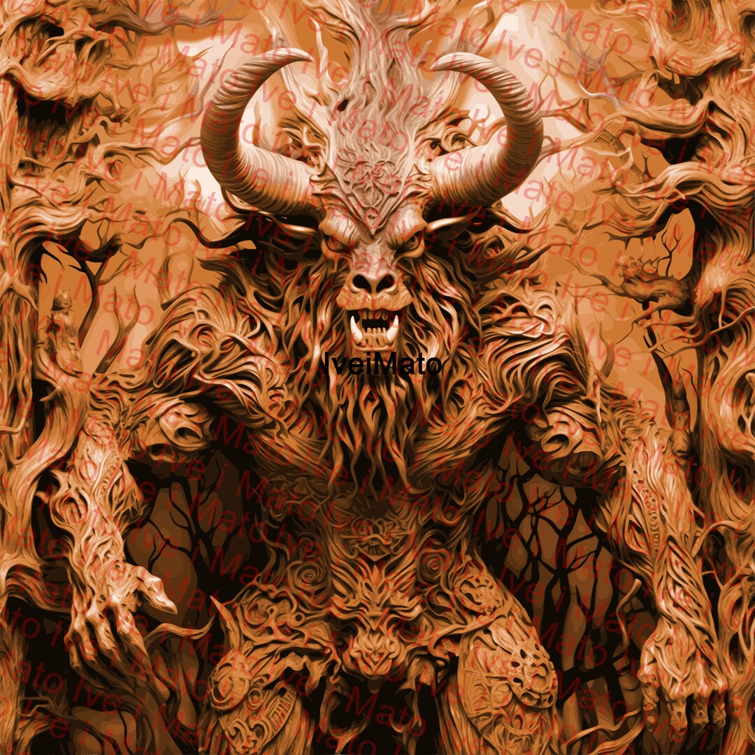Minotaur Laser Burn PNG | Digital Vector Design | Laser Engraving PNG ...