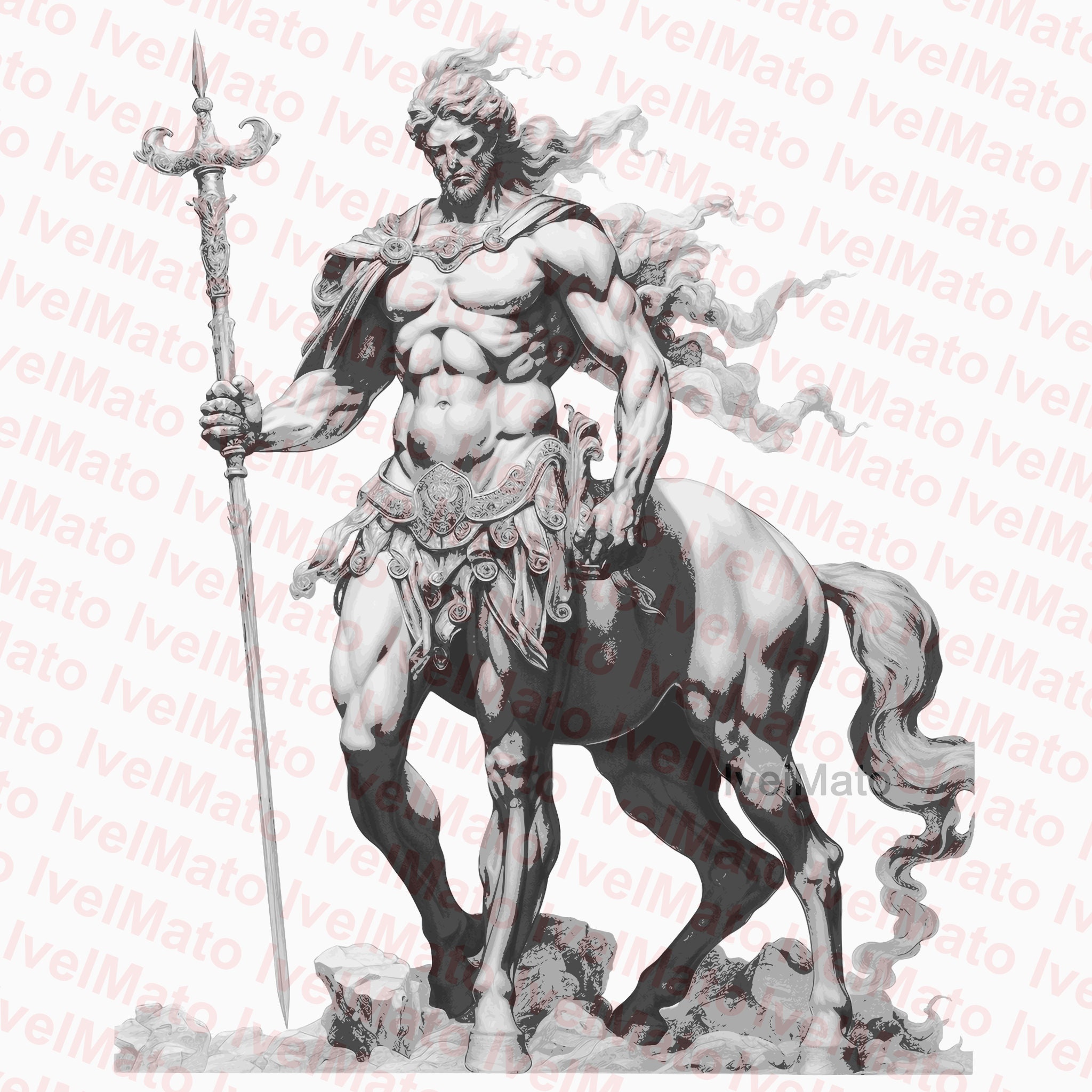 Centaur Laser Burn PNG Digital Vector Design Xtool Glowforge Lightburn ...