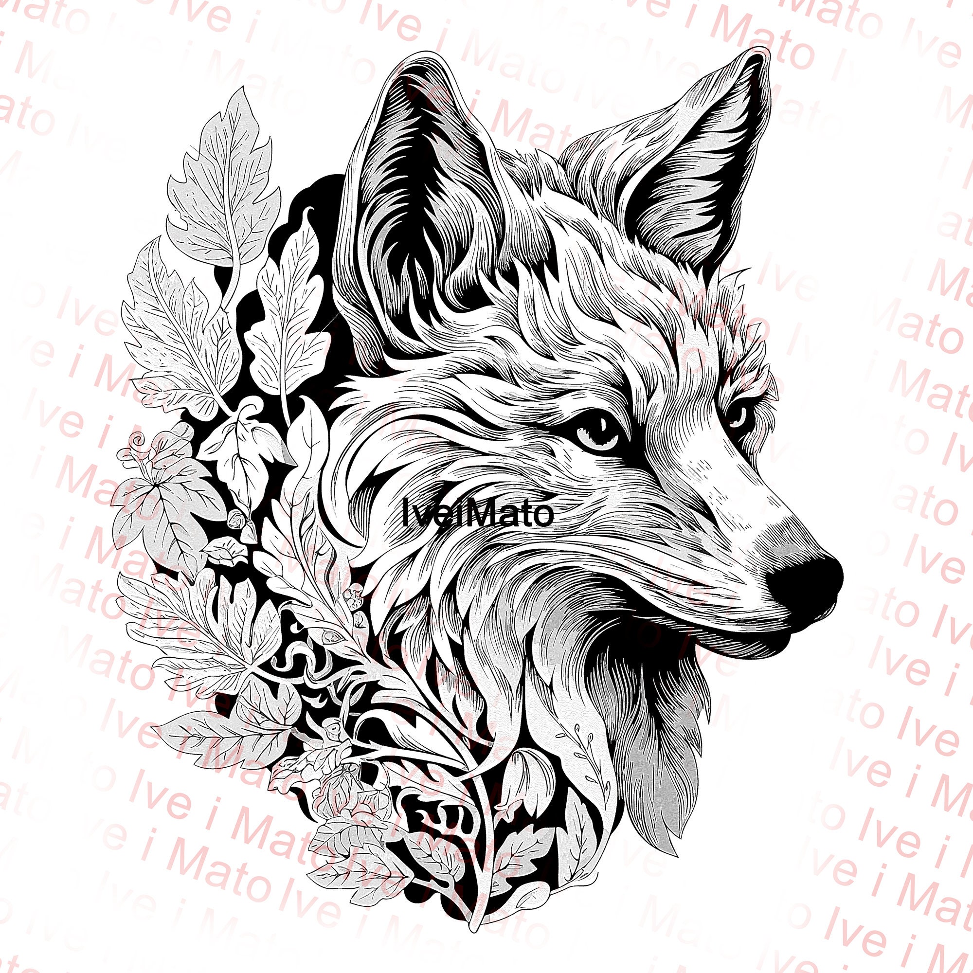 Laser Burn PNG Fox Digital Design Engrave Xtool Glowforge Lightburn ...