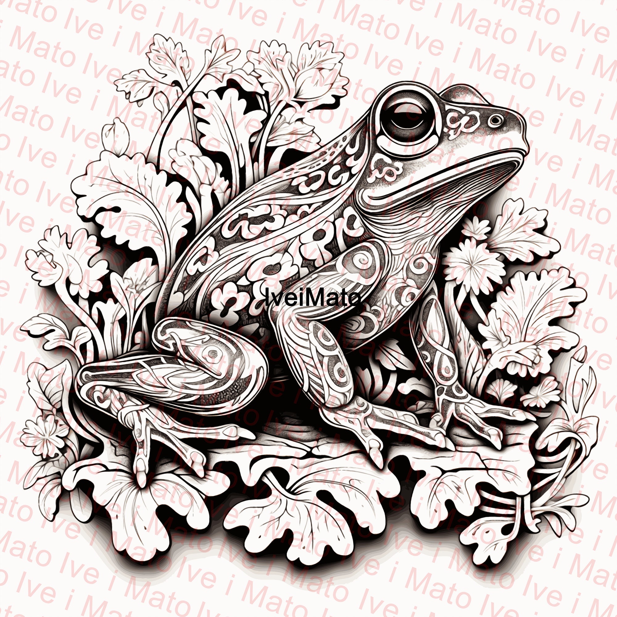 Laser Burn PNG Frog Digital Design Engrave Xtool Glowforge Lightburn ...