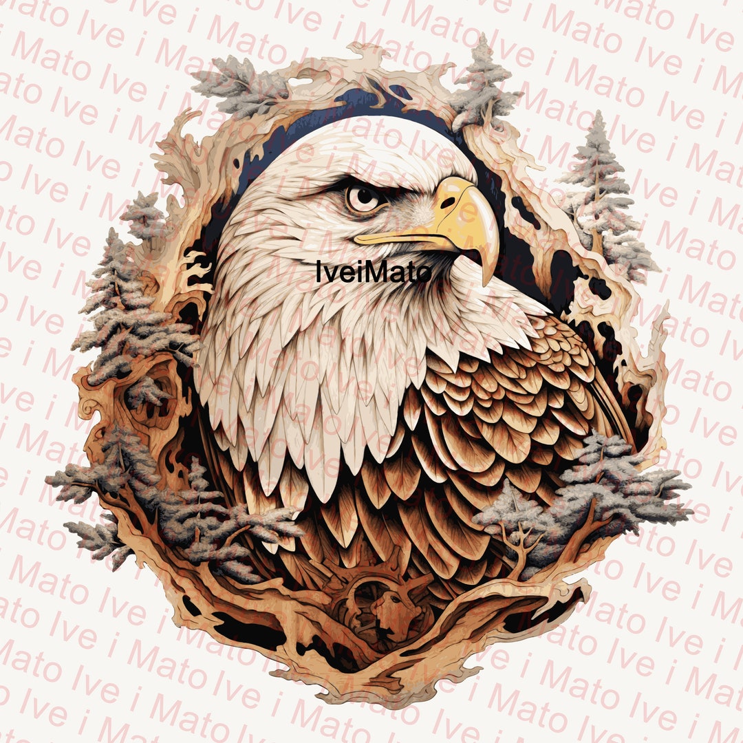 American Eagle Portrait | Digital Design | Laser Engraving PNG | Xtool ...