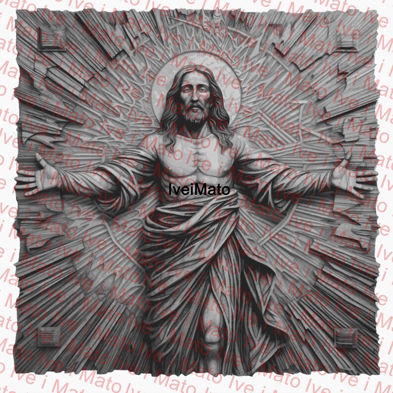 Laser Burn PNG Jesus Carving PNG Digital Design Xtool Glowforge ...
