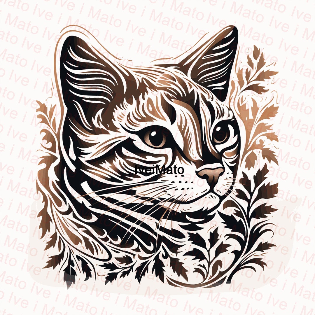 Cat Portrait | Laser Engraving PNG | Digital Design | Engrave | Xtool ...
