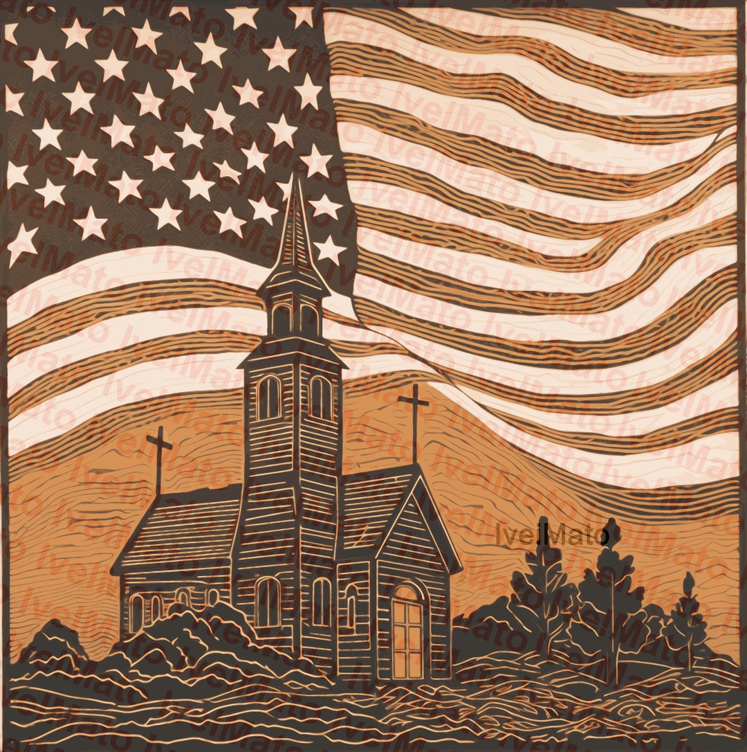 Vintage Style USA Church Laser Burn PNG Digital Vector Design Xtool ...