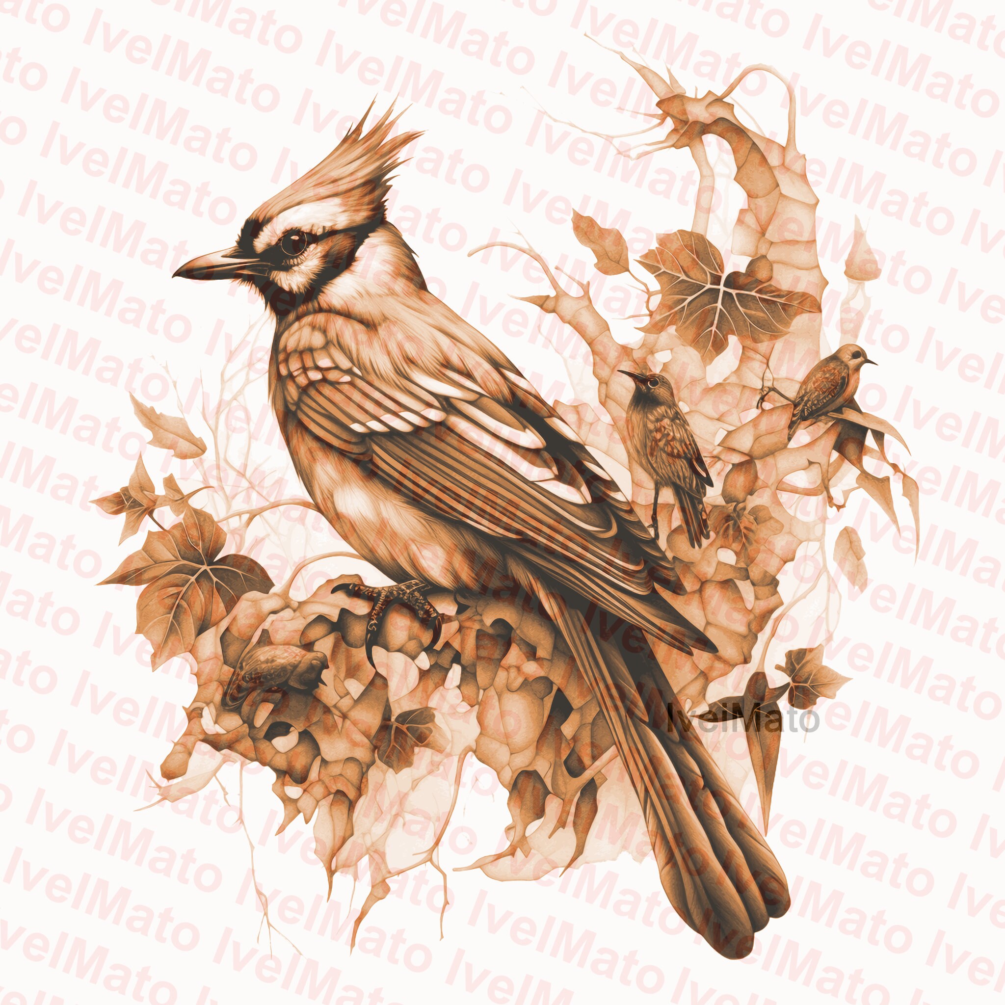 Bluejay Bird PNG Laser Burn PNG Digital Design Xtool Glowforge ...