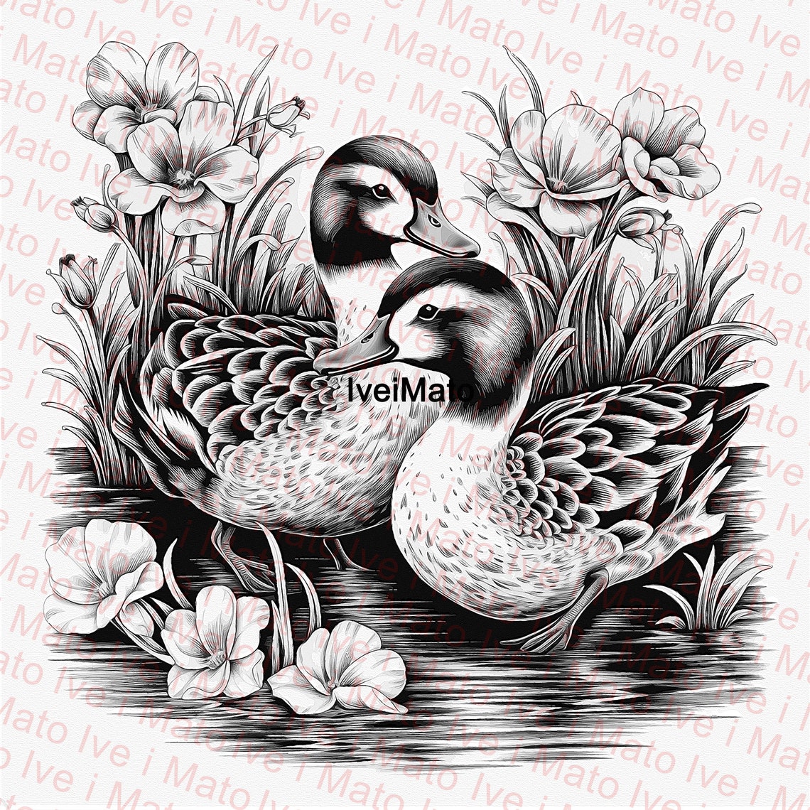 Ducks Laser Engraving PNG Digital Design Engrave Xtool Glowforge ...