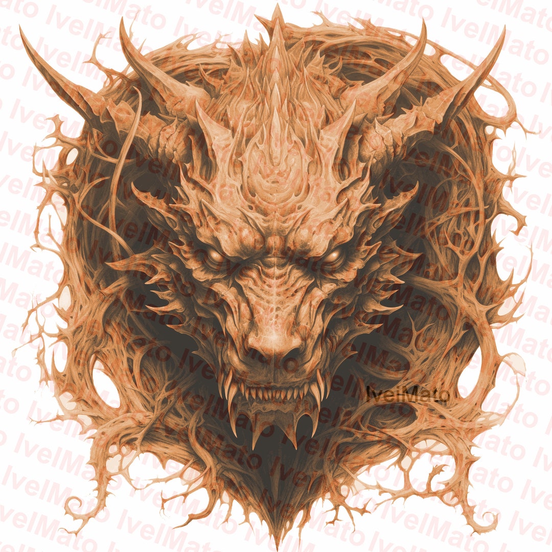 Mean Dragon Laser Burn PNG | Digital Vector Design | Xtool | Glowforge ...