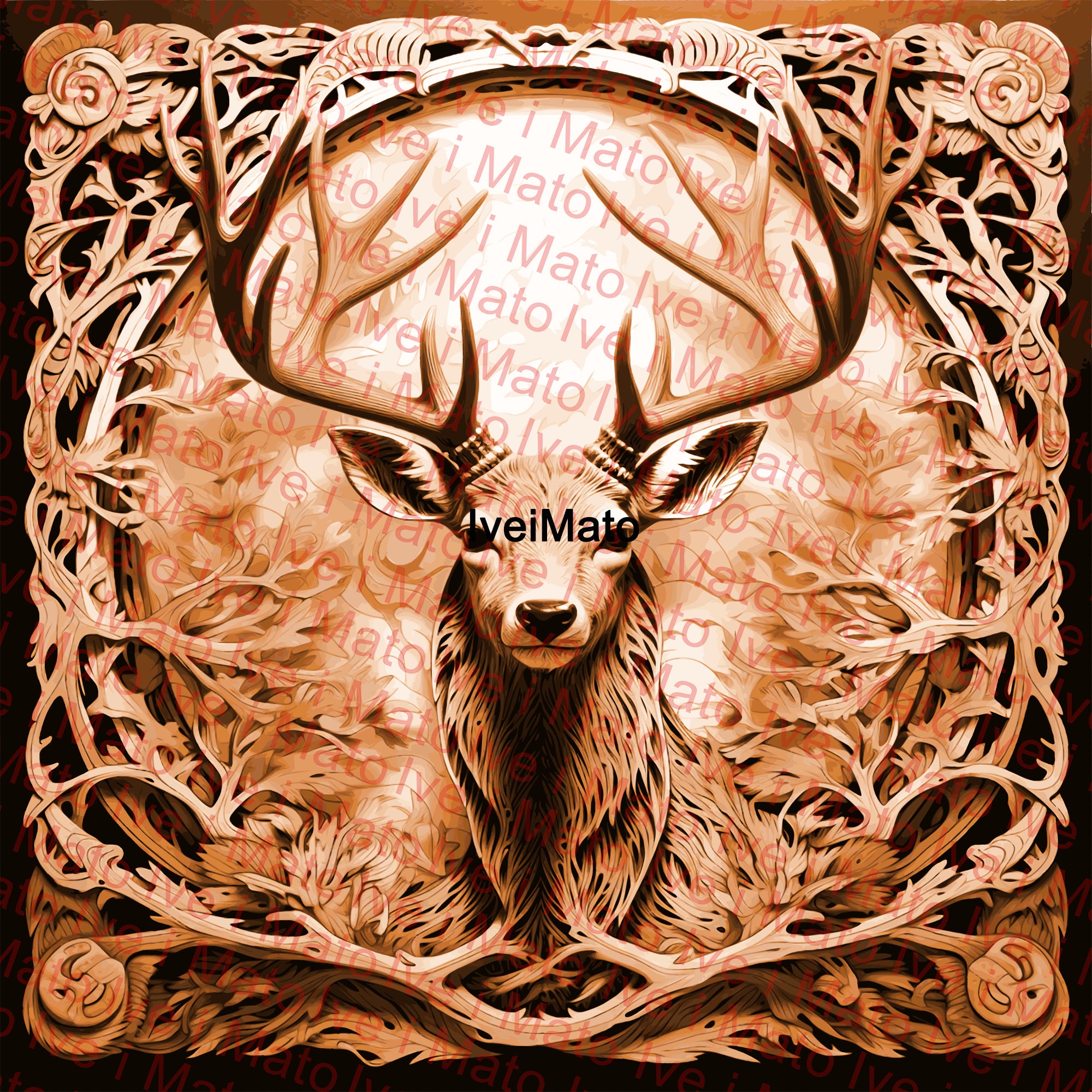 Stag Laser Burn PNG Digital Design Laser Engraving PNG Engrave Xtool ...