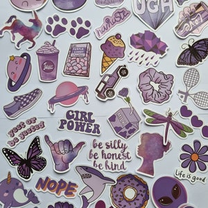 50 Purple Themed Stickers for Scrapbooking,diary,planner,craft,self ...