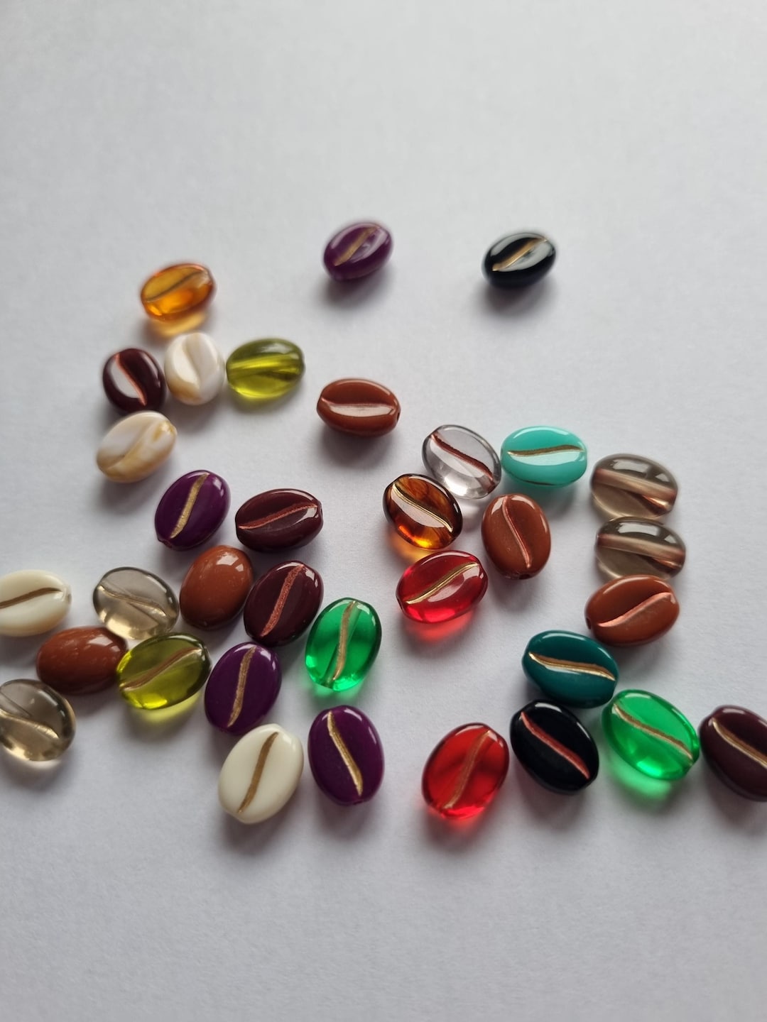 30 Acrylic Coffee Bean Beads,mixed Coffee Beans Spacer Beads,mixed ...