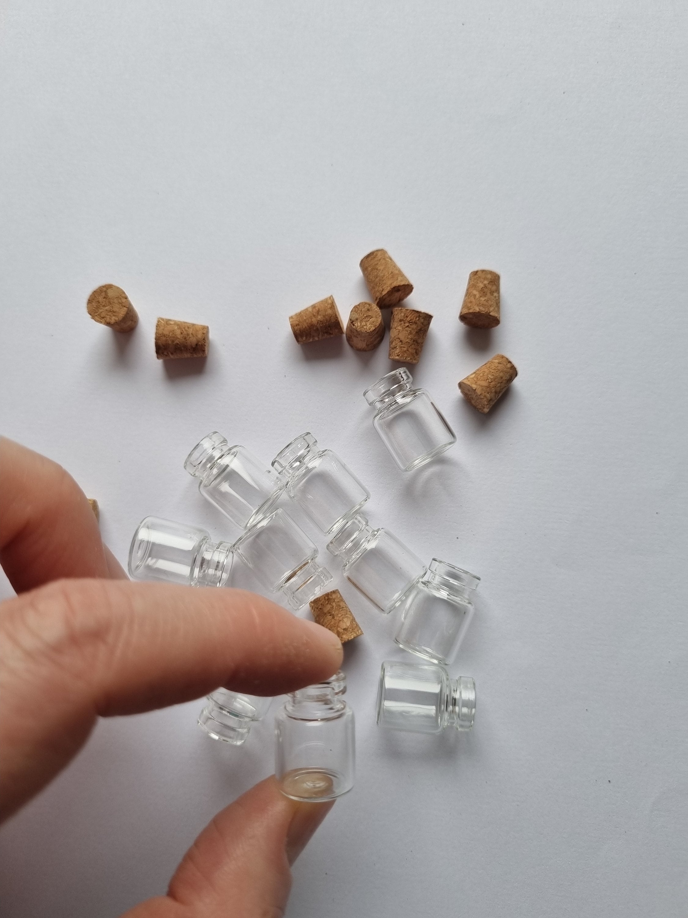 10 Mini Glass Bottles With Cork,mini Glass Bottles Vials,clear Glass ...