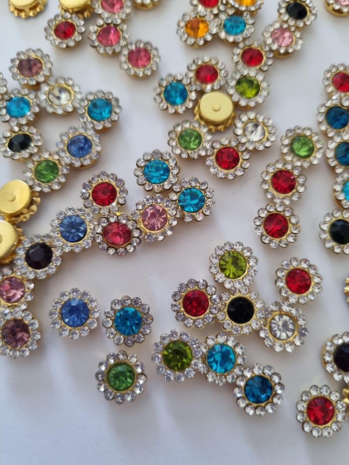 50 Flatback Flower Shape Rhinestones,flower Crystal Embellishments,card ...
