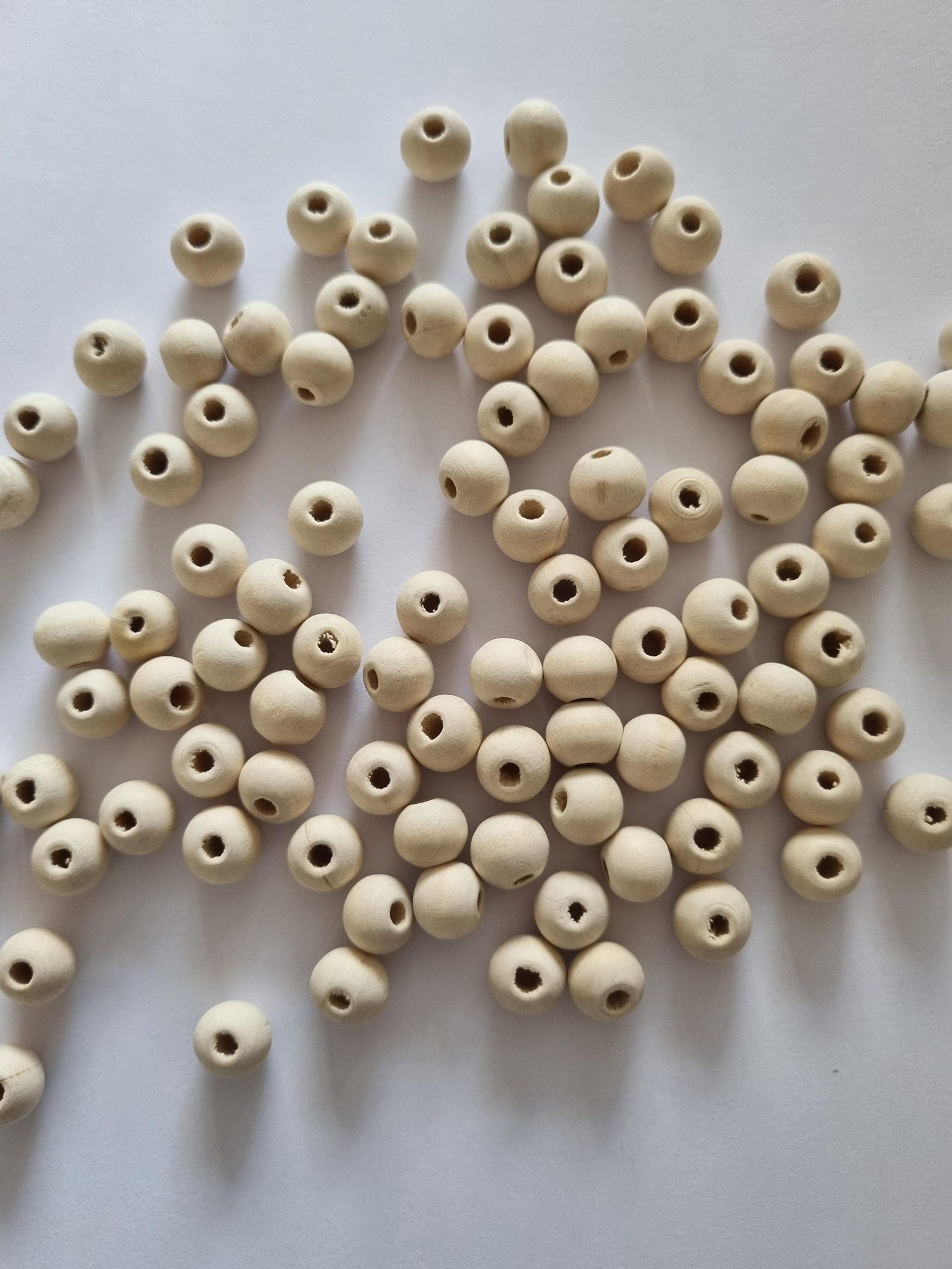 80 Round Wood Beads,unfinished Round Wooden Beads,natural and Varnish ...