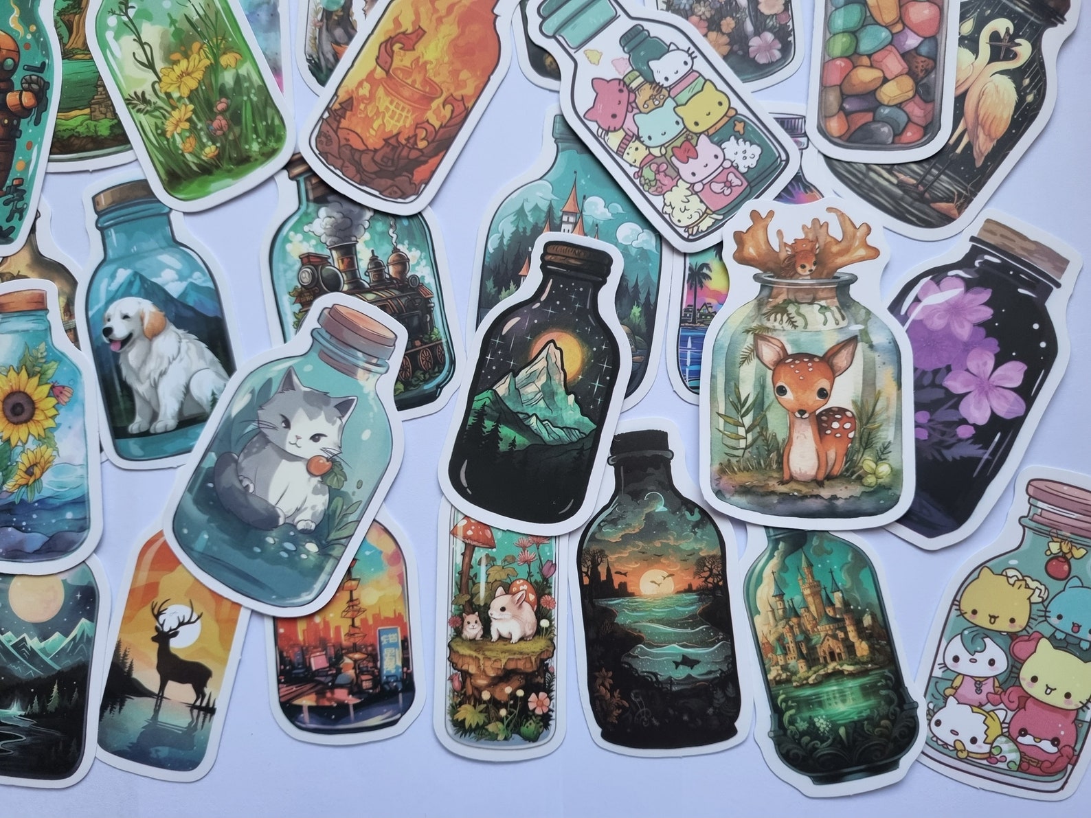 50 Magical Scenes in Bottle Stickers for Scrapbooking,diary,planner ...