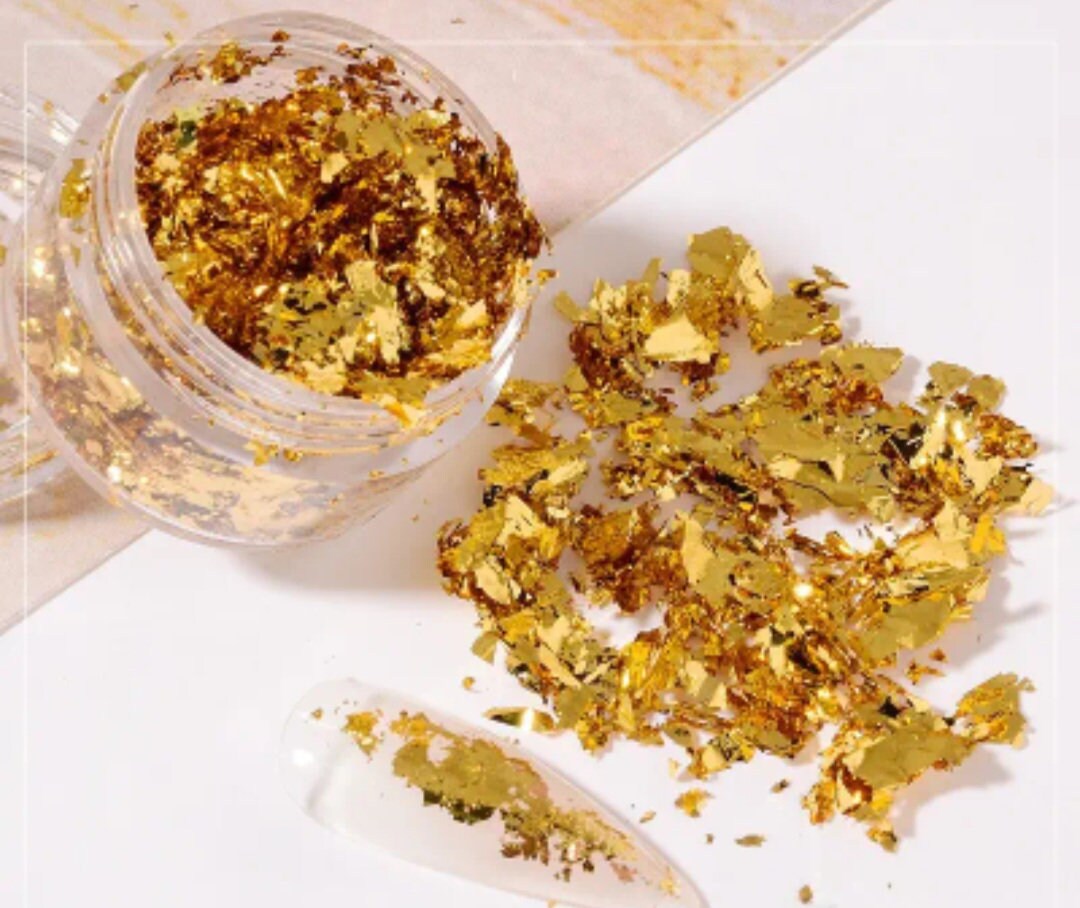 Gold Foil Flakes,nail Art,resin Art,craft,card Making,nail Foil Flakes ...