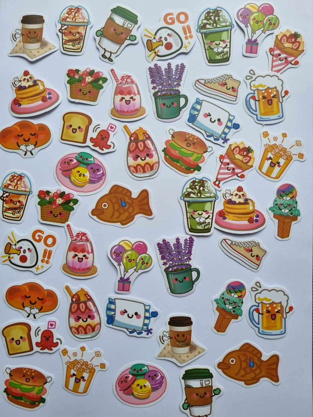 44 Pcs Cute Food Stickers,scrapbooking Stickers,diary Journal Planner ...