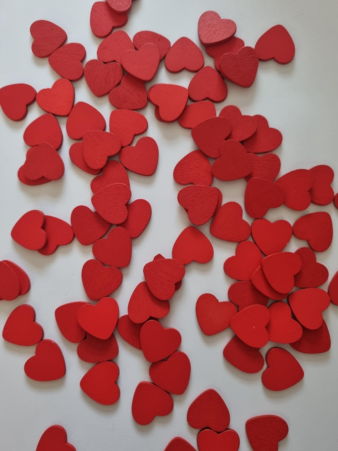50 Red Wooden Hearts ,red Wooden Hearts,embellishments Craft Mini ...