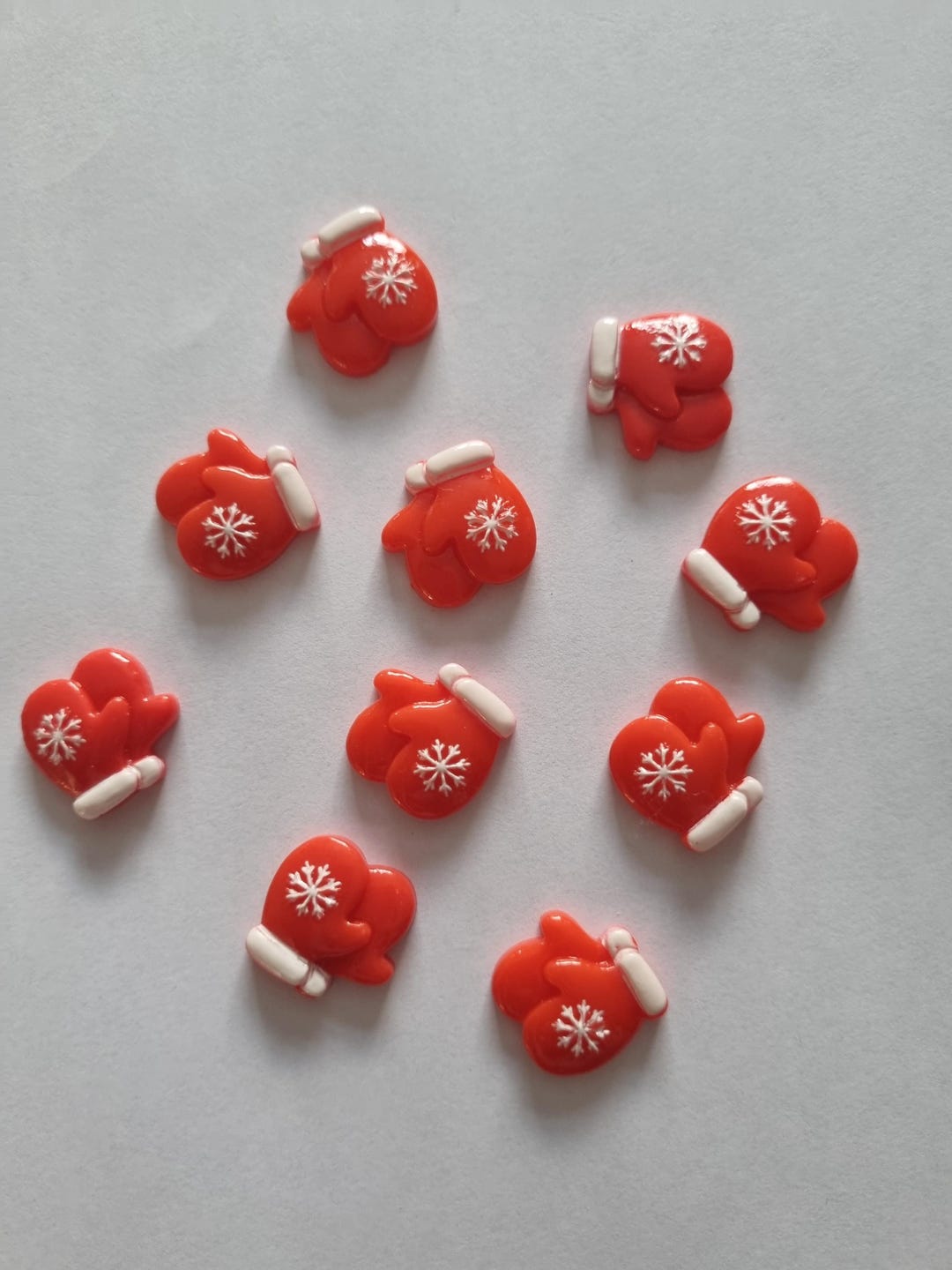 10 Flatback Christmas Mittens Embellishments,3d Resin Christmas Mittens ...