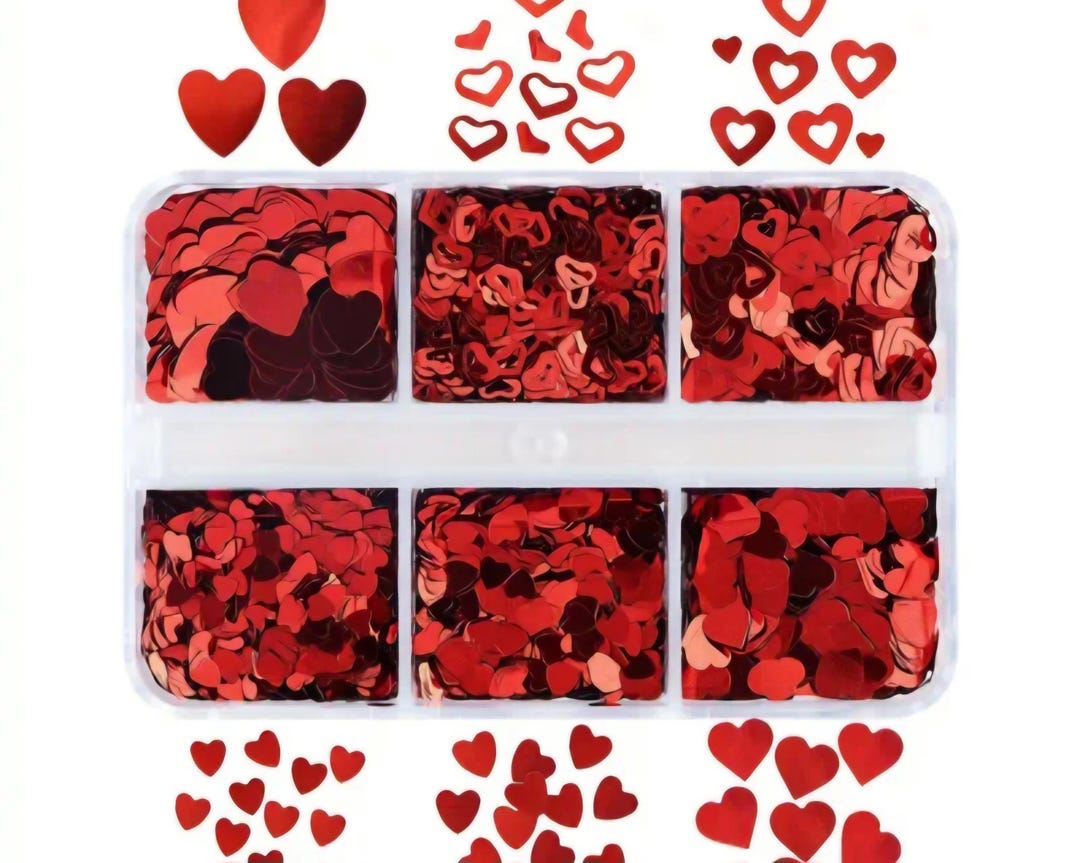Mini Red Hearts,holographic Shape Hearts,nail Art,resin,craft,card ...
