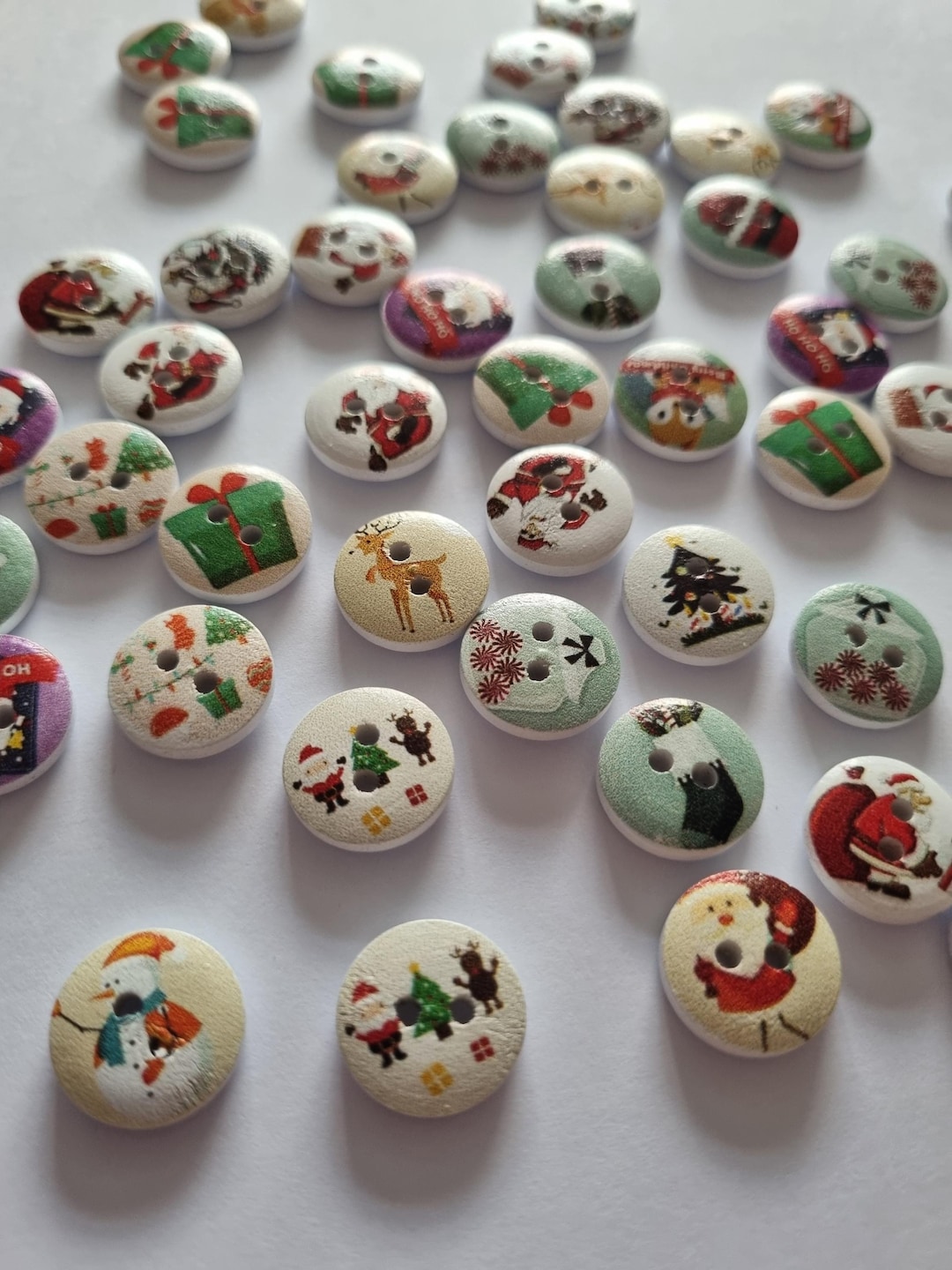 Christmas Wooden Buttons,santa Buttons,christmas Tree Buttons,gift ...