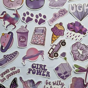 50 Purple Themed Stickers for Scrapbooking,diary,planner,craft,self ...