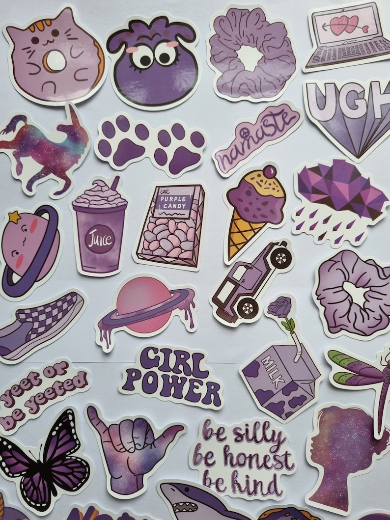 50 Purple Themed Stickers for Scrapbooking,diary,planner,craft,self ...