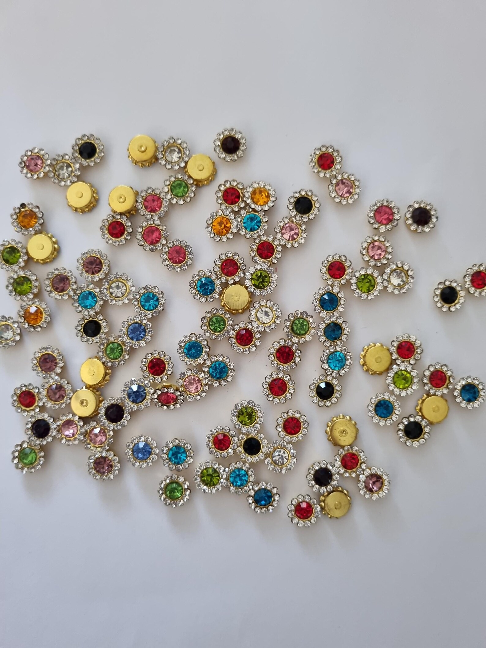 50 Flatback Flower Shape Rhinestones,flower Crystal Embellishments,card ...