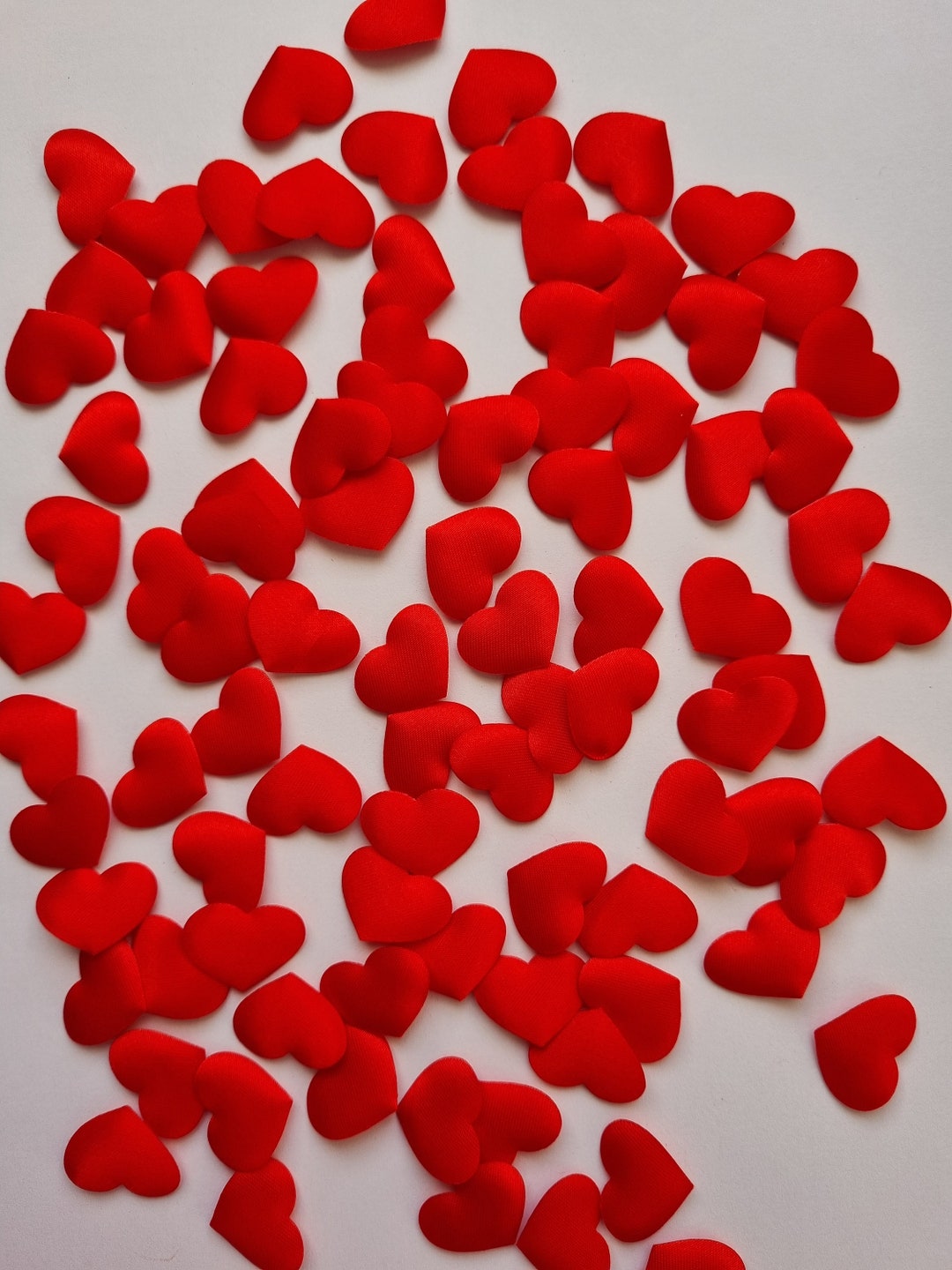 100 Fabric Padded Hearts,satin Heart Petals,table Decorations,heart ...