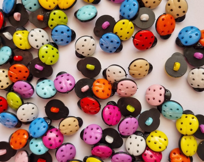 Plastic Mixed Ladybird Buttons,ladybug Buttons,sewing Buttons,set of 10 ...