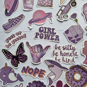 50 Purple Themed Stickers for Scrapbooking,diary,planner,craft,self ...