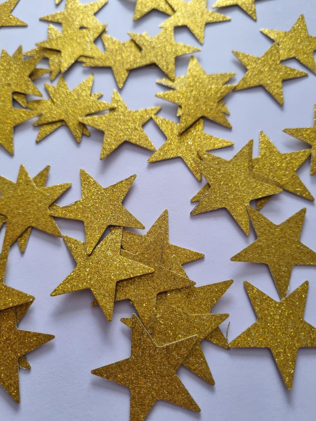50 Glitter Golden Star Confetti,star Embellishments,card Making ...