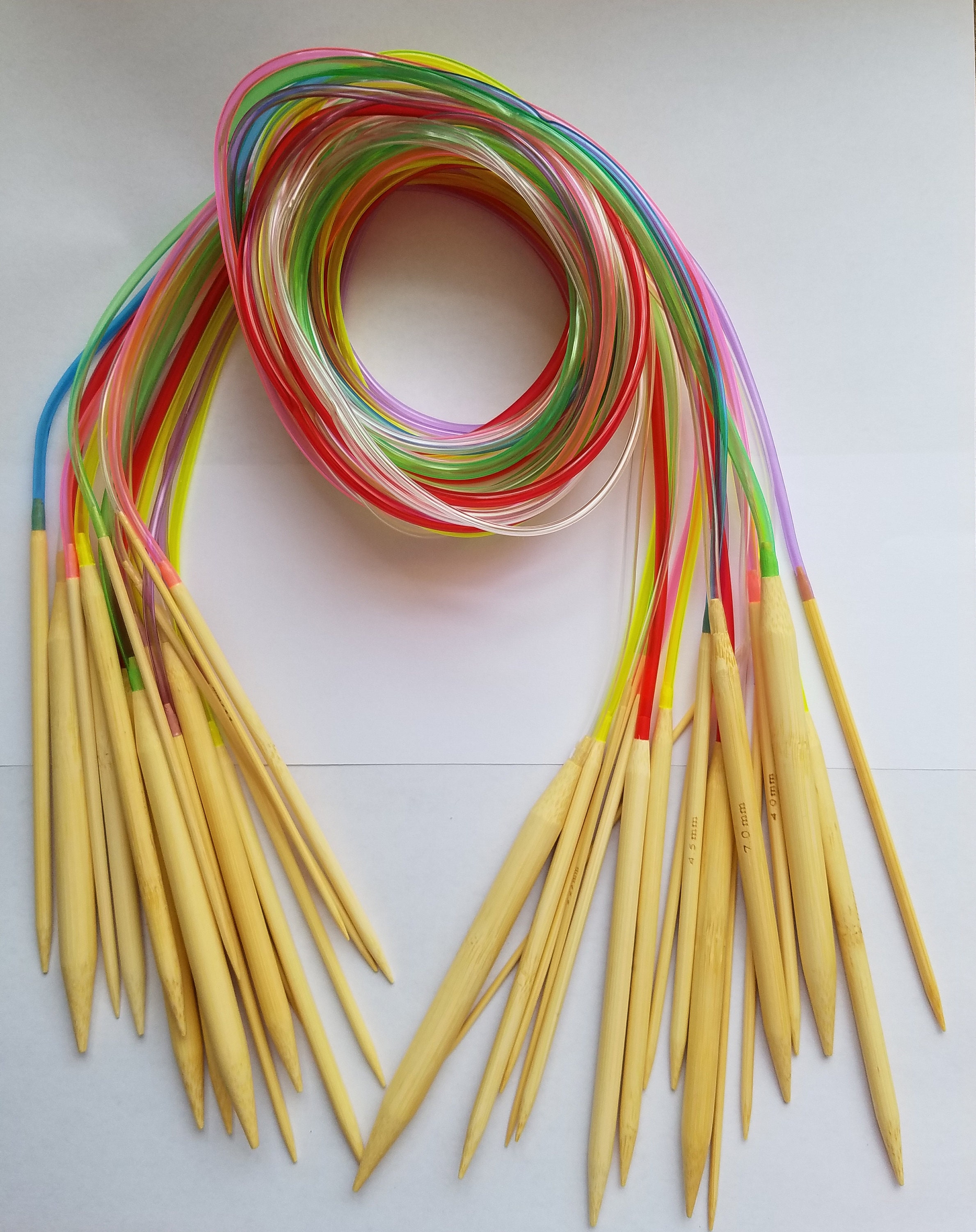 Knitting Bamboo Needles, Circular Knitting Needles, 18 Sizes, 120 Cm ...