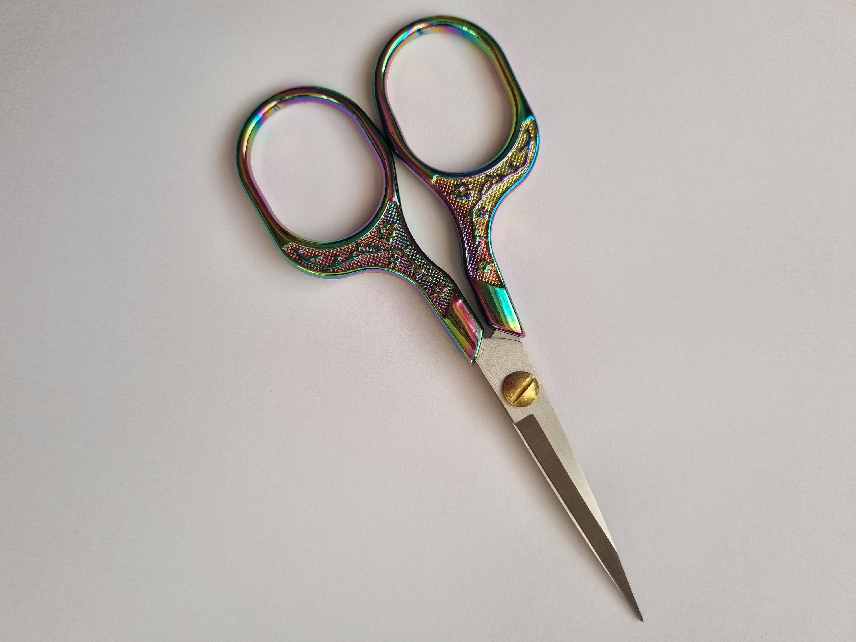 Iridescent Rainbow Embroidery Scissors,antique Style Scissors,cutting Tool,sewing Scissors ...