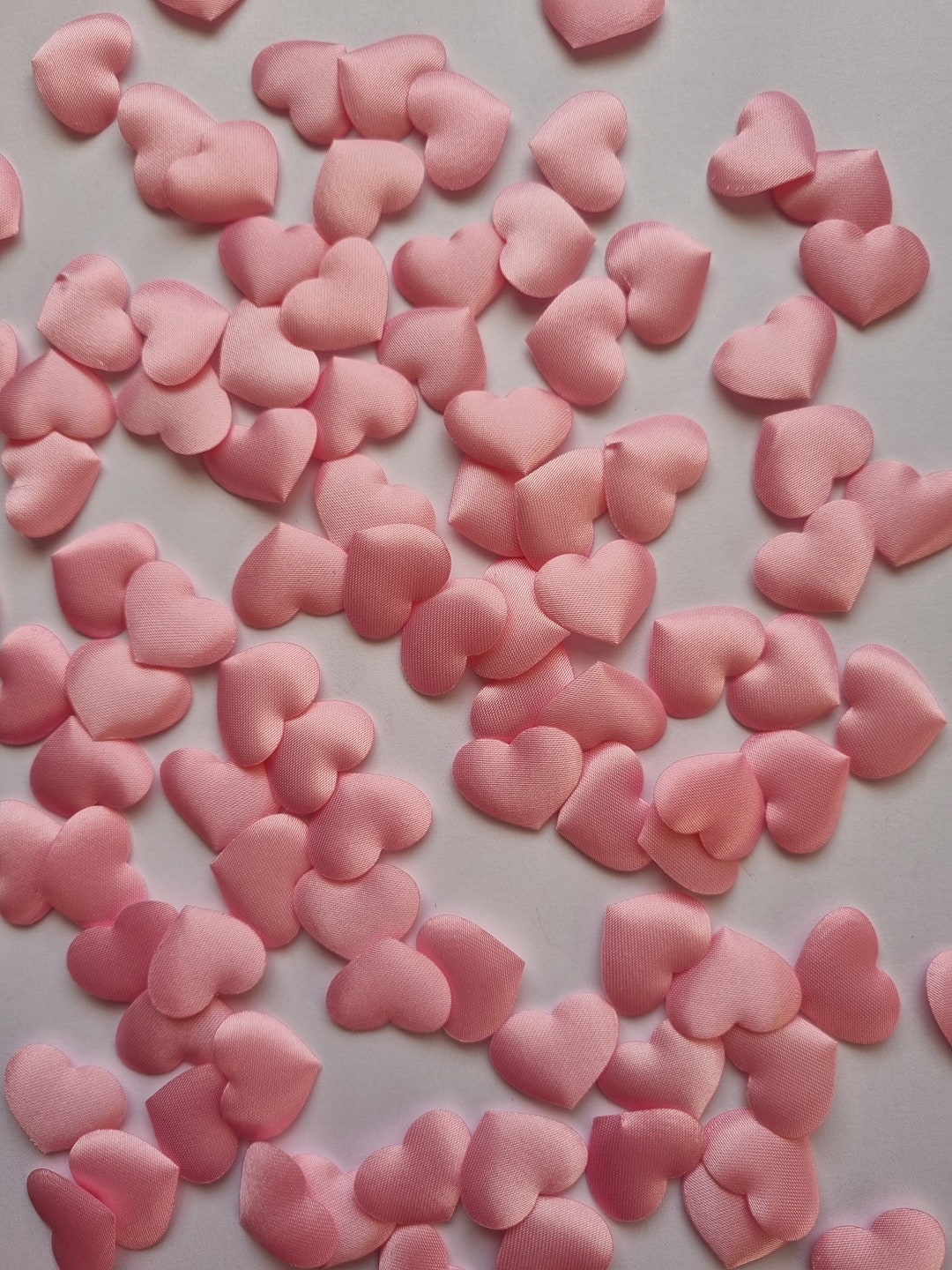 100 Fabric Padded Hearts,satin Heart Petals,table Decorations,heart ...