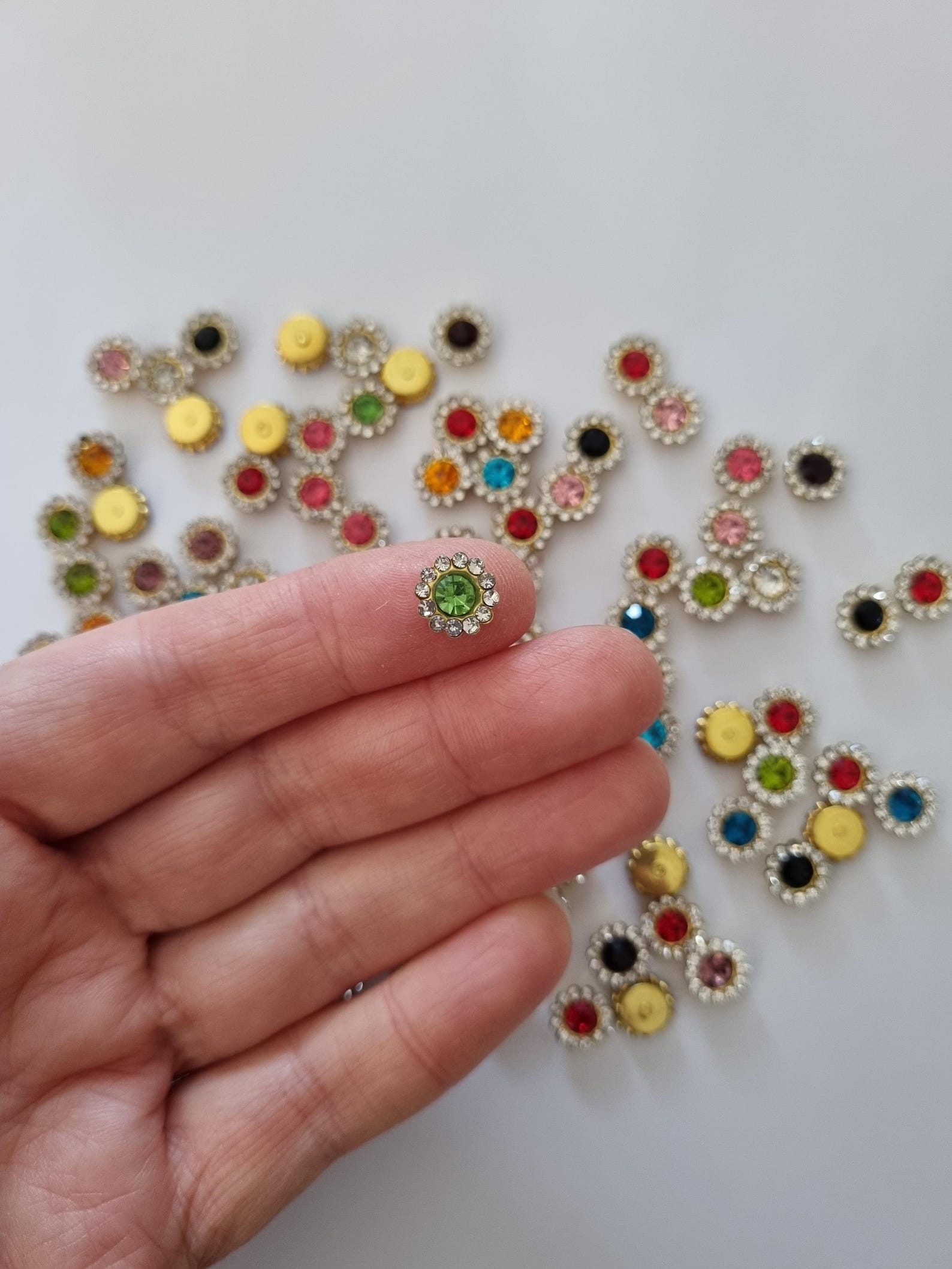 50 Flatback Flower Shape Rhinestones,flower Crystal Embellishments,card ...