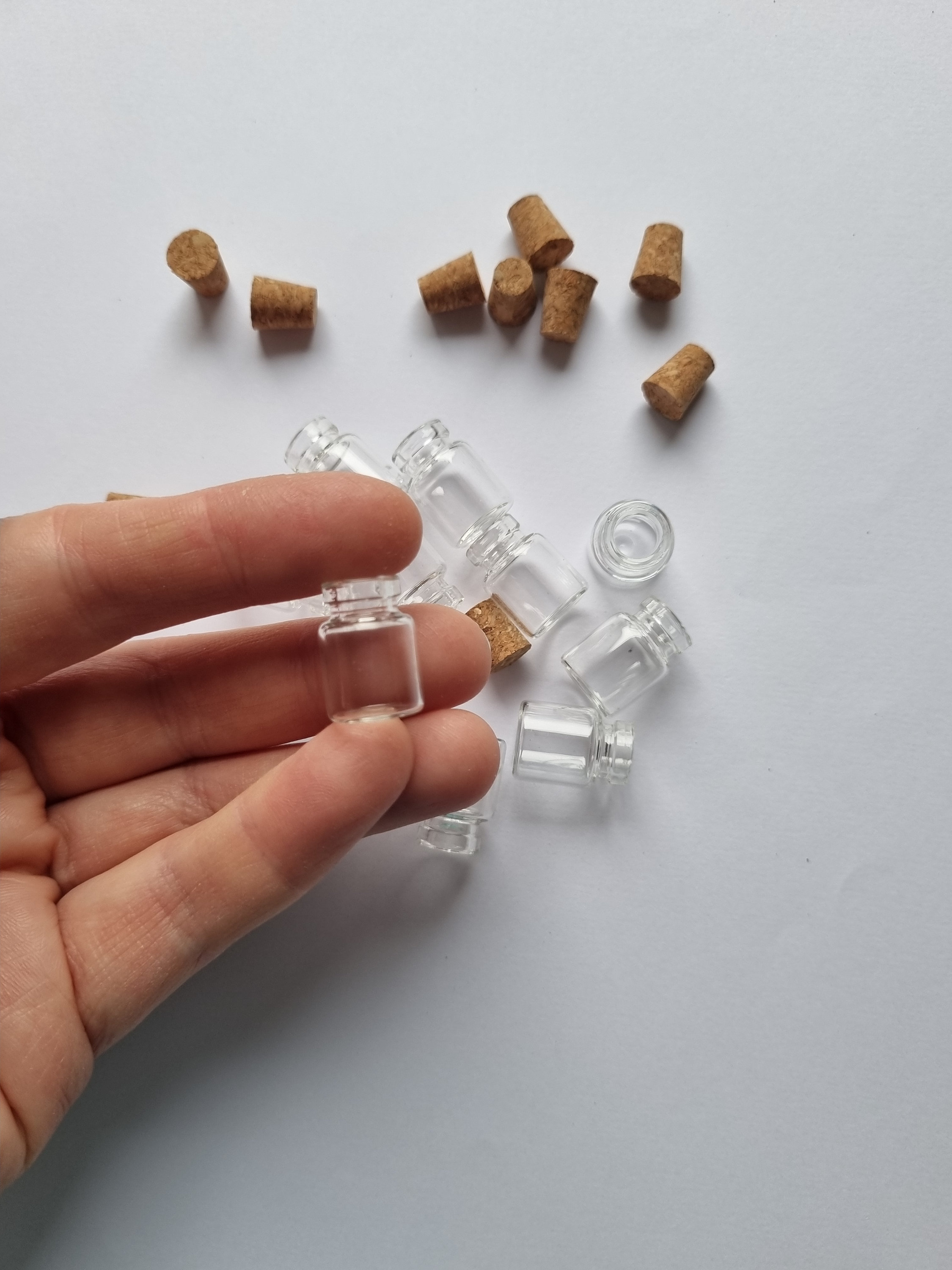 10 Mini Glass Bottles With Cork,mini Glass Bottles Vials,clear Glass ...