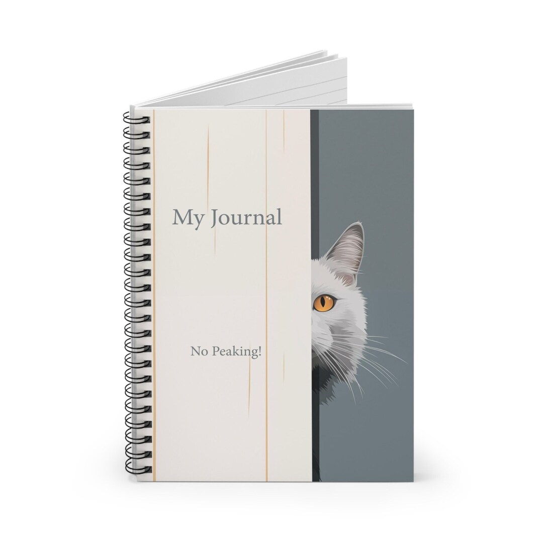 Peeking Cat Spiral Notebook Ruled Line Journal, A Great Gift for Cat ...