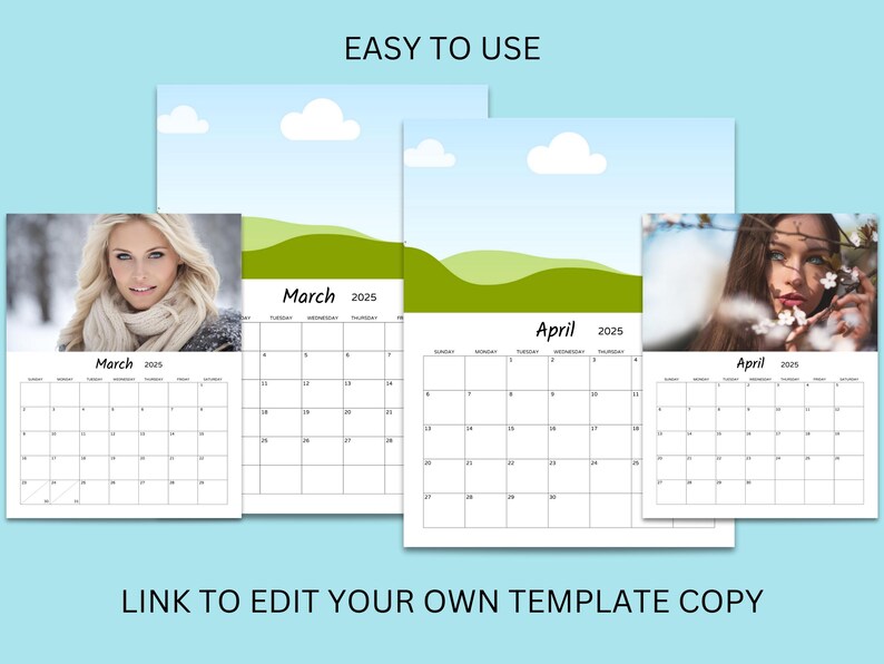 2025 Minimalist Photo Calendar Editable Canva Template, Personal ...