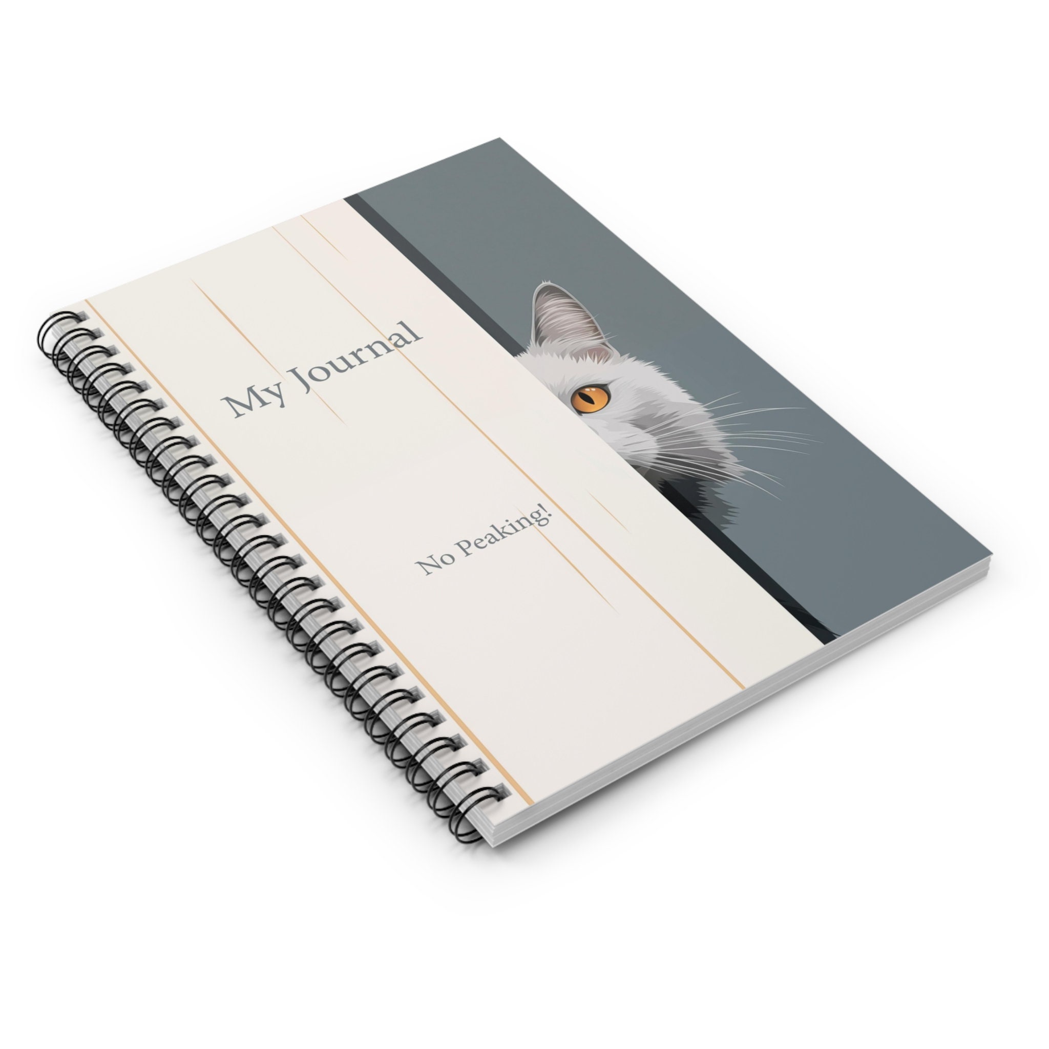 Peeking Cat Spiral Notebook Ruled Line Journal, A Great Gift for Cat ...