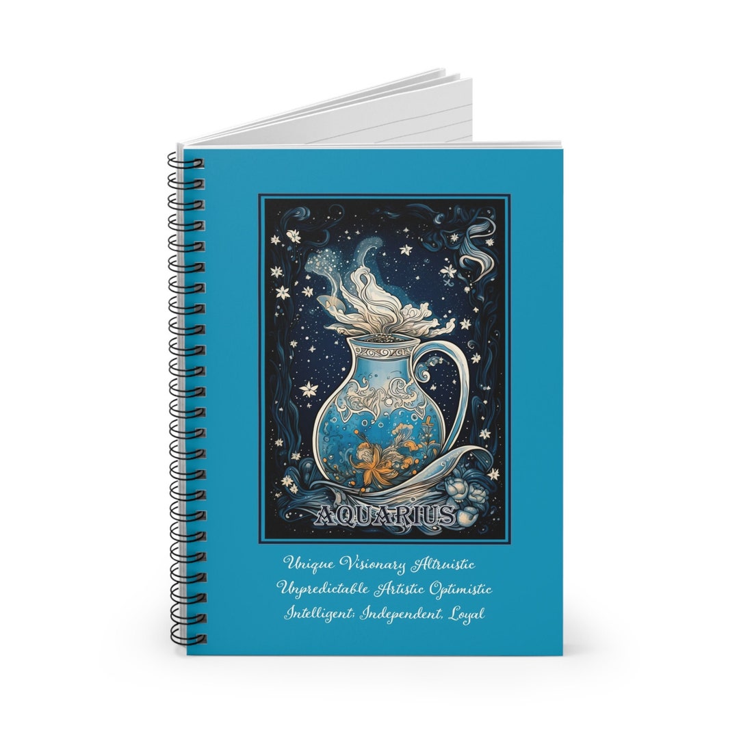 Aquarius Spiral Notebook, Ruled Line, Great Birthday Gift for Her ...