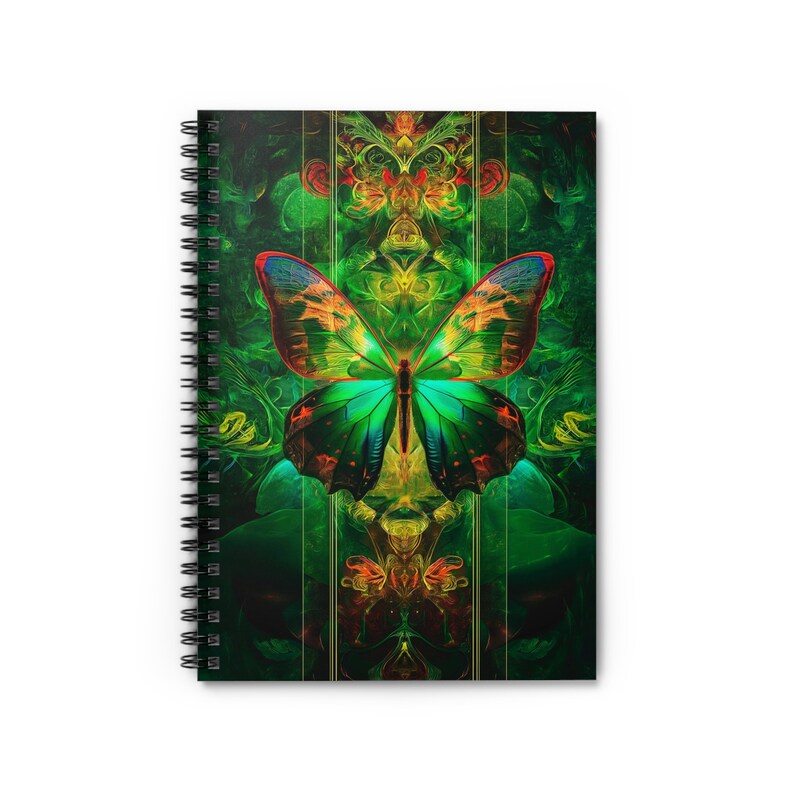 Butterfly Psychedelic Spiral Notebook Digital Optimized, Ruled Line ...