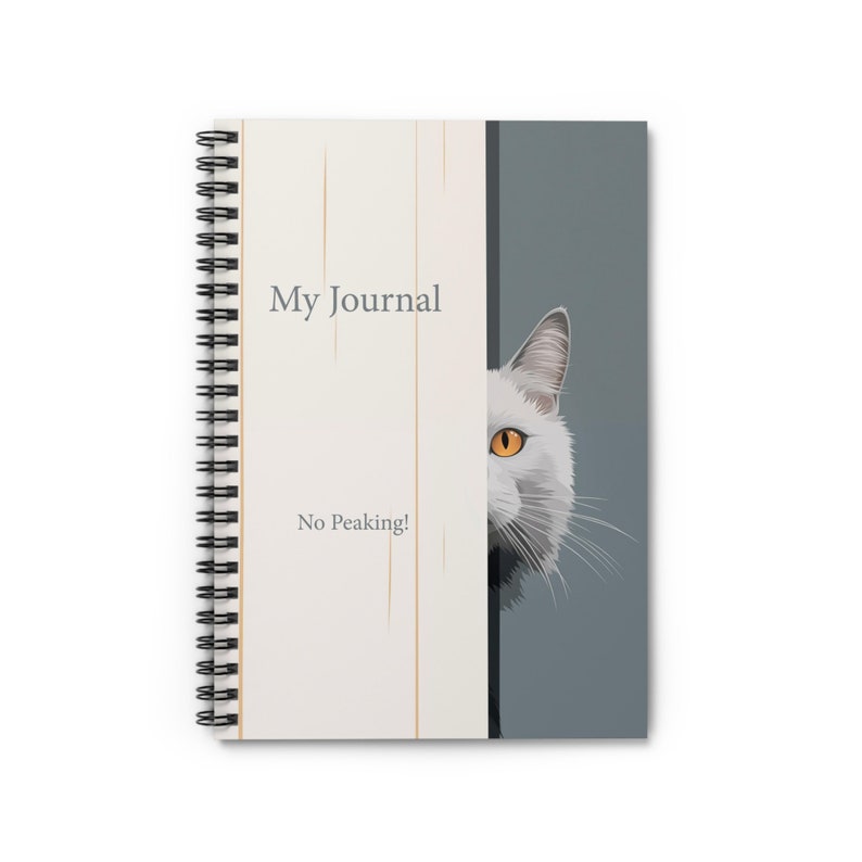 Peeking Cat Spiral Notebook Ruled Line Journal, A Great Gift for Cat ...