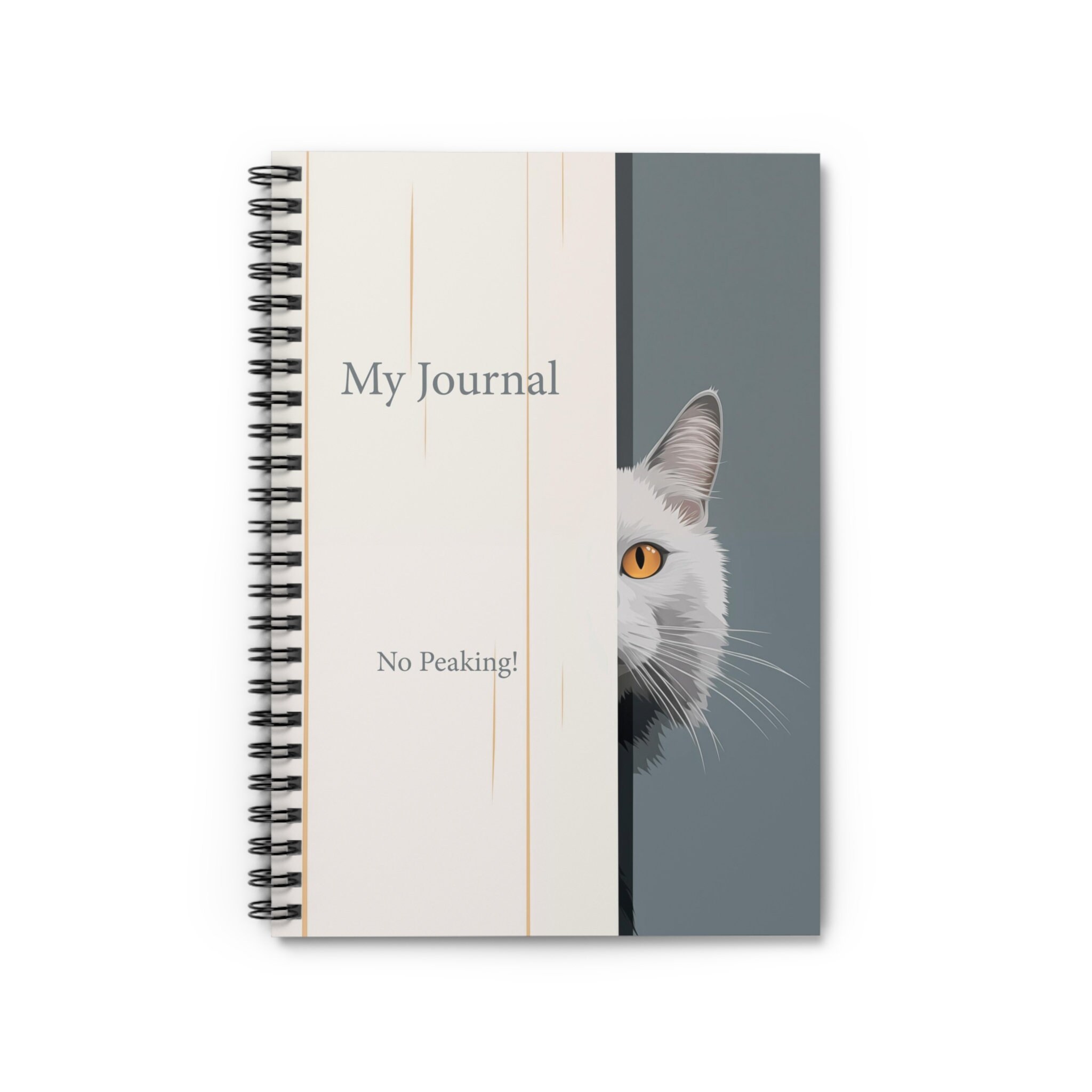 Peeking Cat Spiral Notebook Ruled Line Journal, A Great Gift for Cat ...