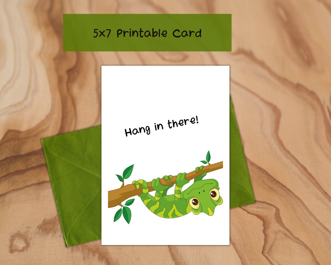 Printable Hang in There Greeting Card - Thinking of You - Blank Card - Etsy