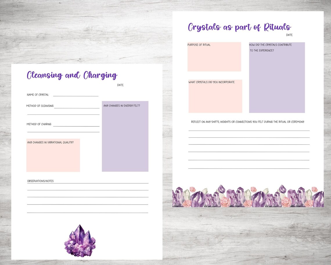 Printable 9 Page Crystal Journal -crystal Description Journal - Crystal ...