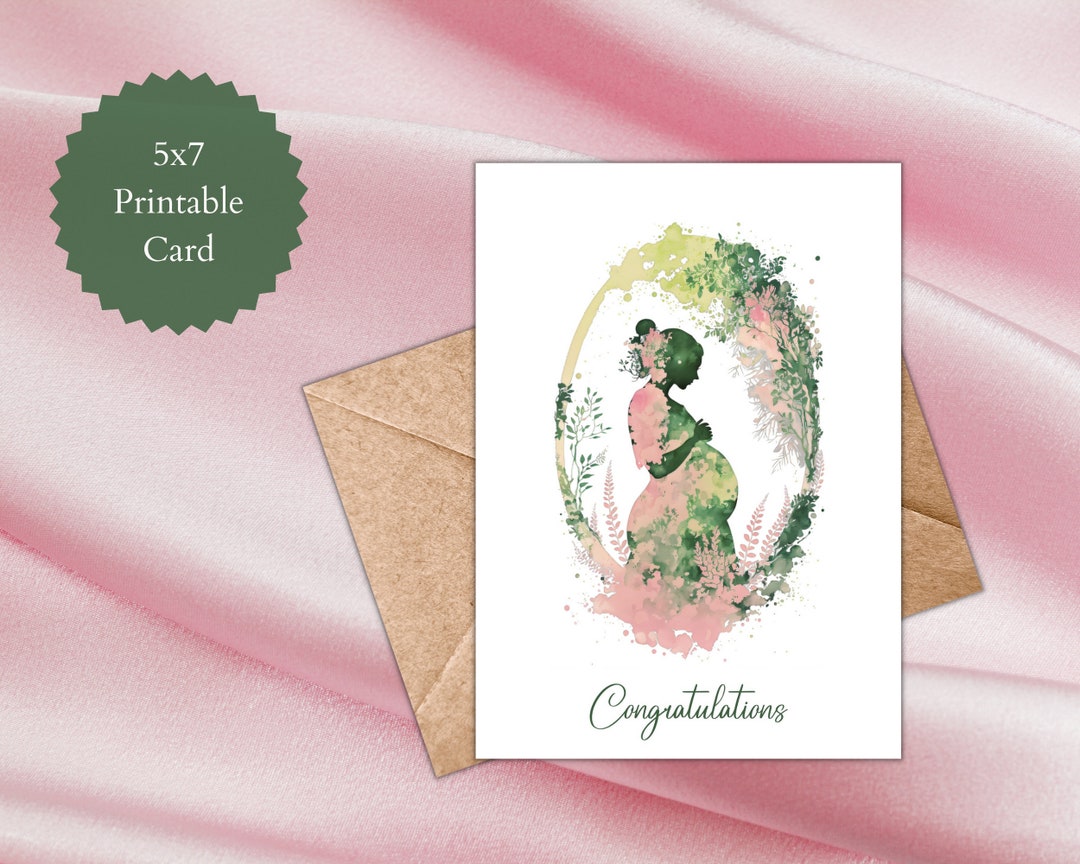 Congratulations Pregnancy Card - Blank Greeting Card -expectant Mother ...
