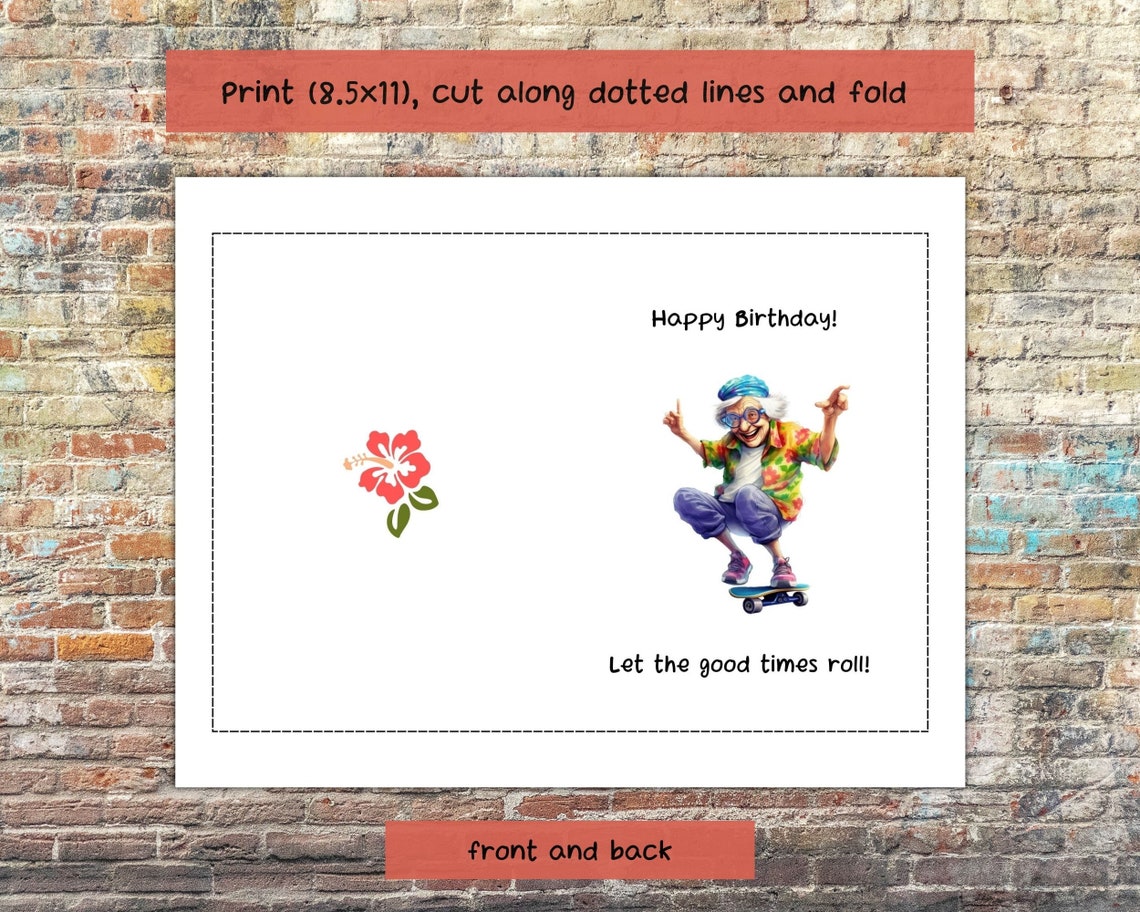 Printable Birthday Card - Let the Good Times Roll - Blank Card - Etsy