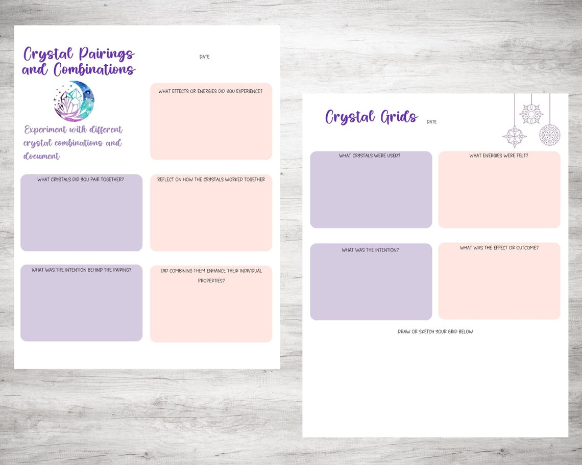 Printable 9 Page Crystal Journal -crystal Description Journal - Crystal ...